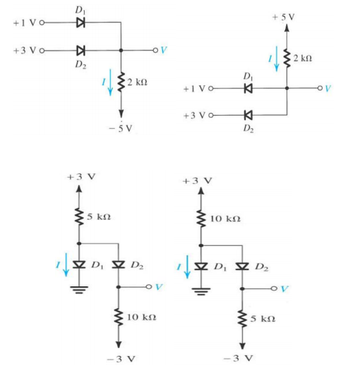 Diode model , Find I and V in the figure using ideal diode model ...